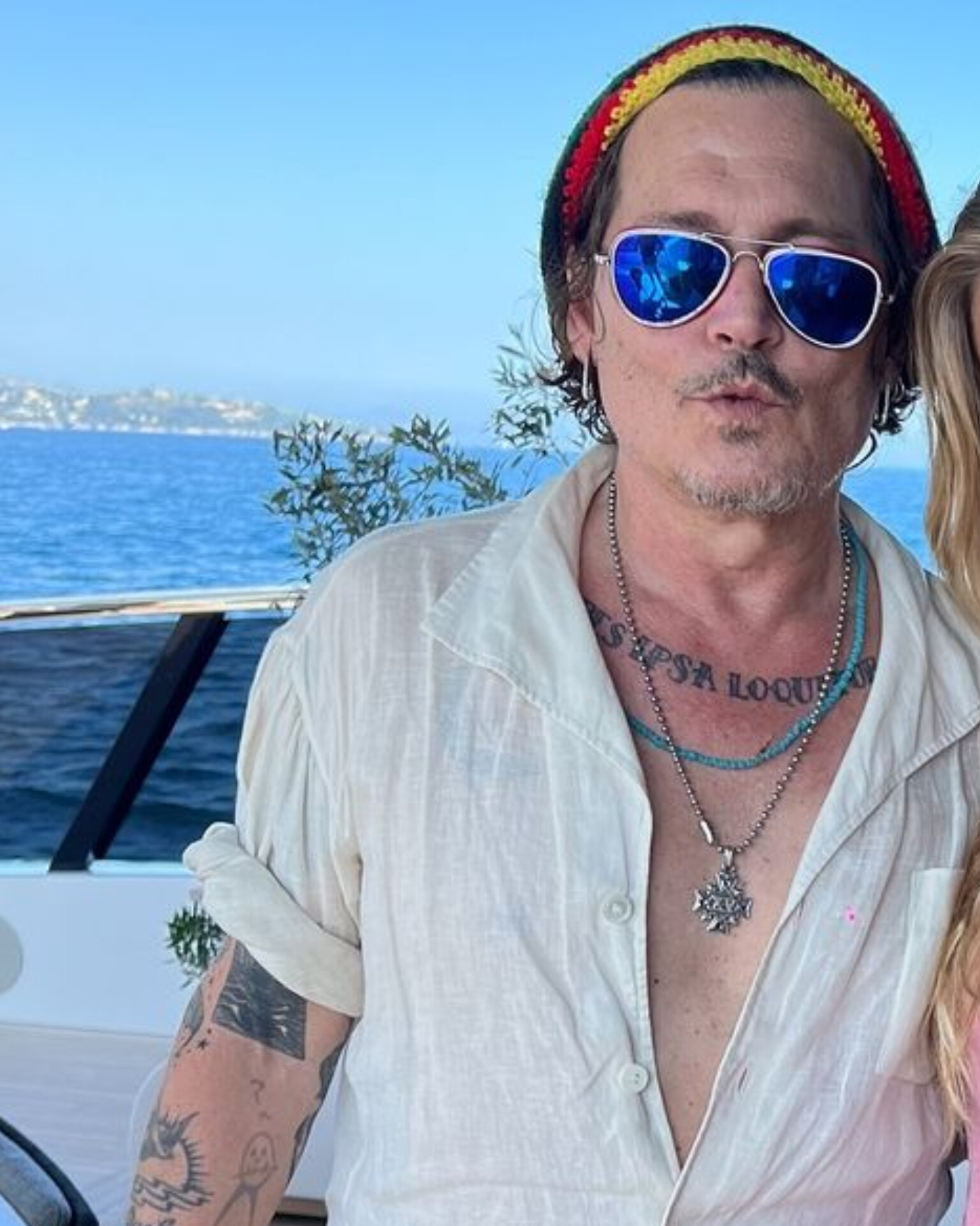 Johnny Depp Blue White