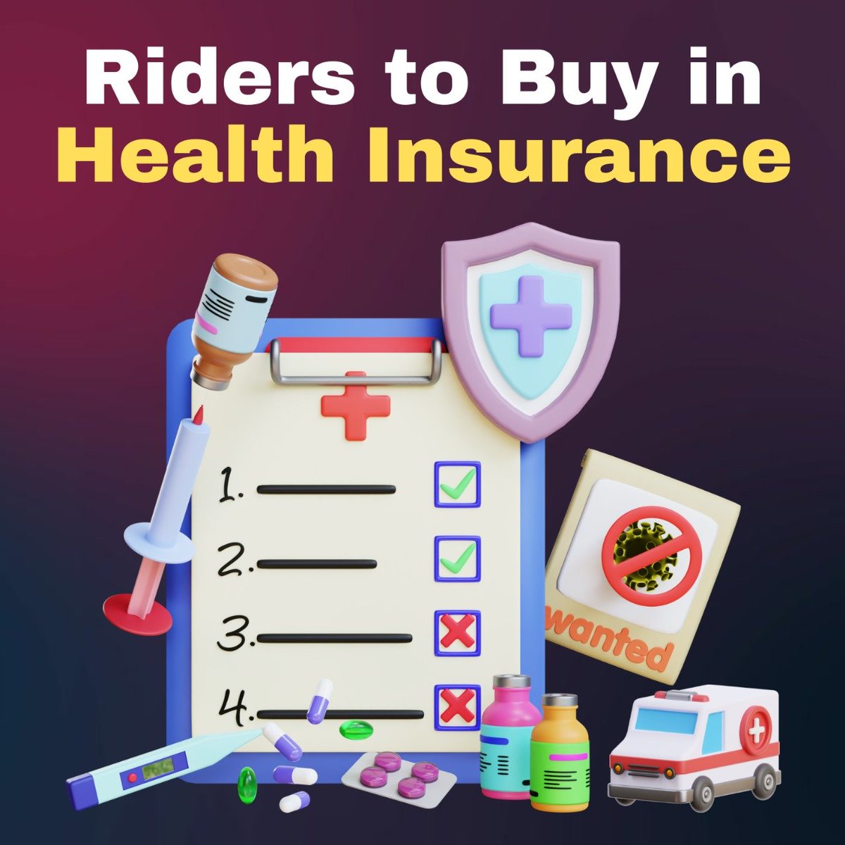 🚨Riders to buy in Health insurance So many riders are available while ...