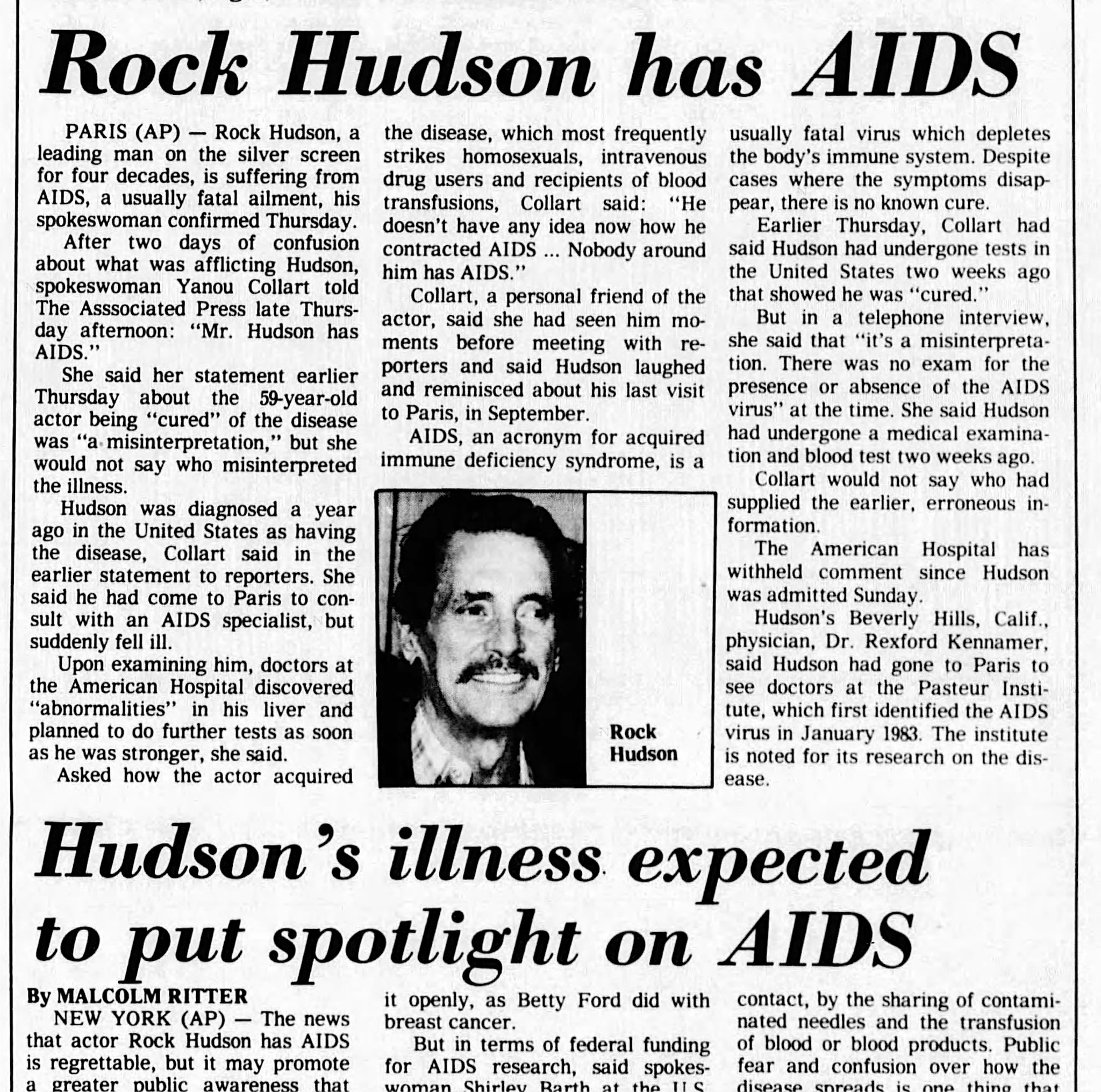 Celebrities Who Have Aids RetroNewsNow On X: "On July 25, 1985, Rock
