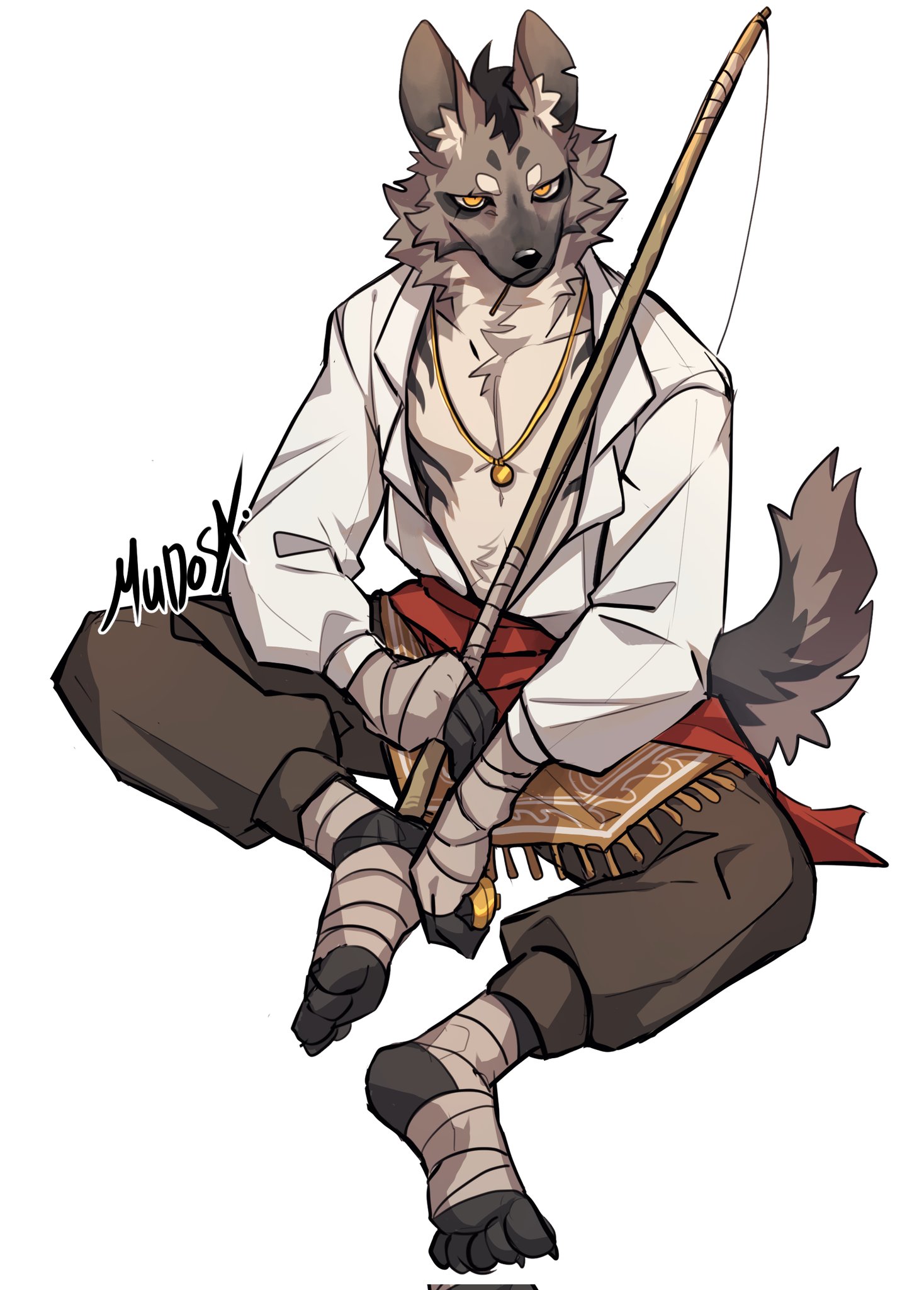 Anthro Wolf Samurai