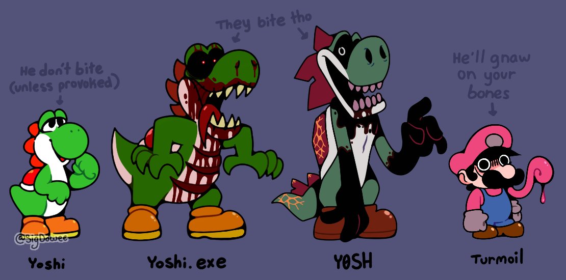 I guess Turmoil sort of counts as a creepypasta "Yoshi", judging by his ...
