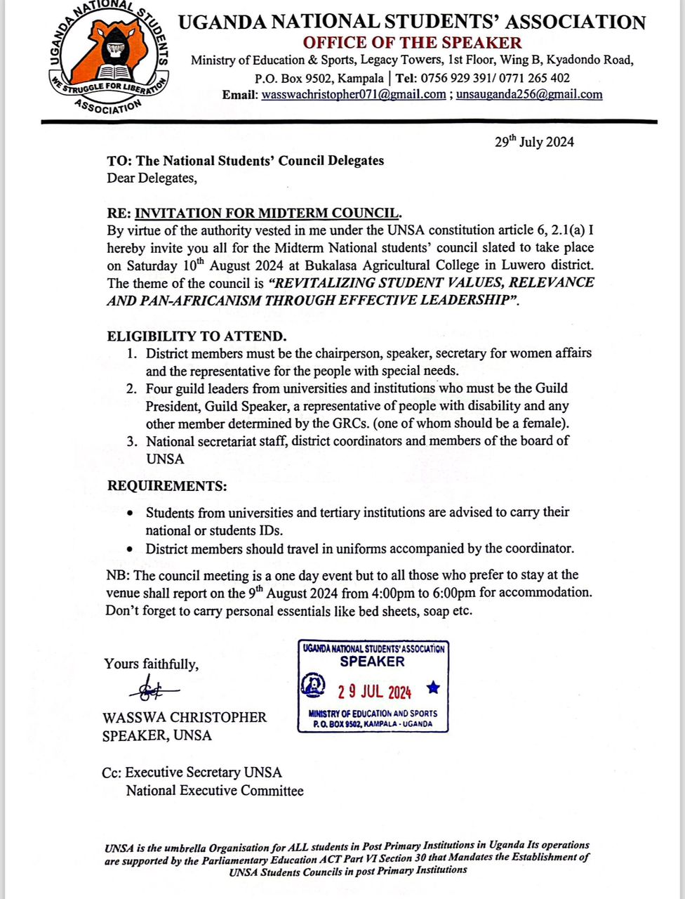 Speaker Invitation Letter For Ministry DOC) LETTER OF INVITATION