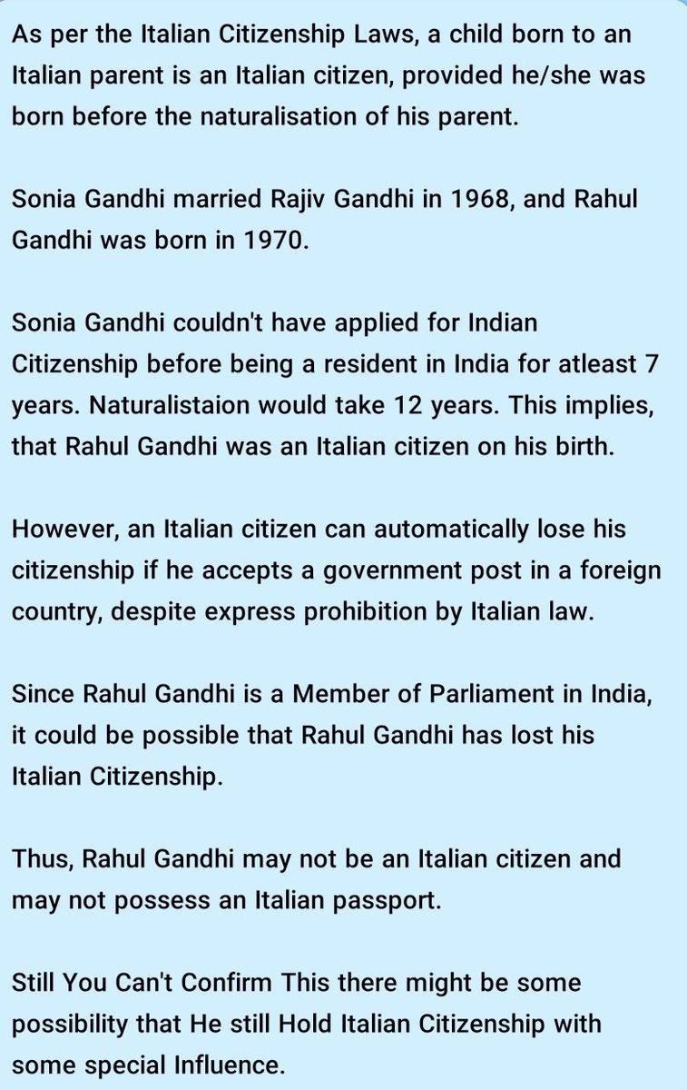 #Thread | Rahul Gandhi's Multiple Citizenships - Is He An Indian ...