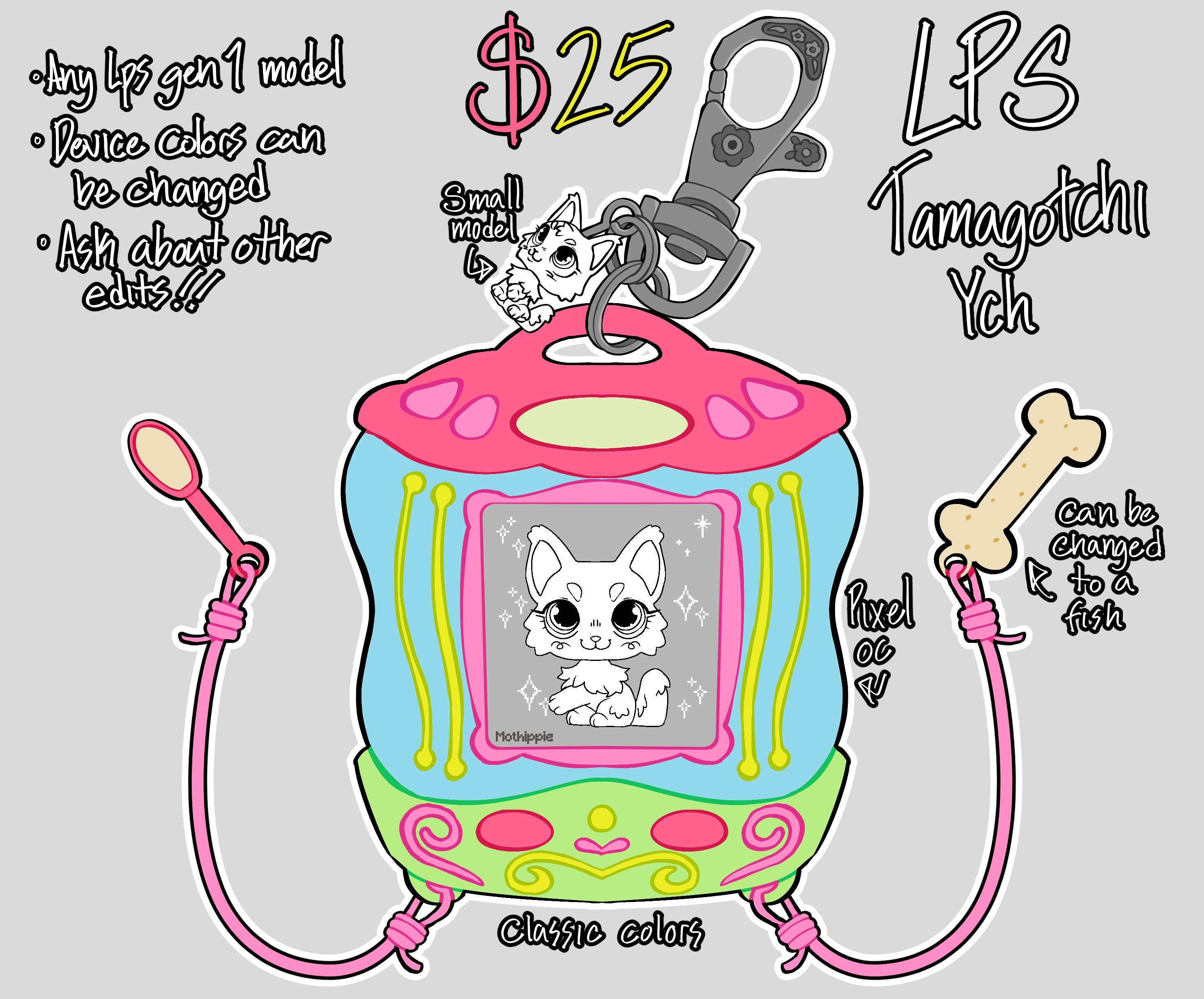 Mothippie on X LPS Tamagotchi YCH Unlimited slots Any G1 model Colors can be changed Ask about other edits 2 5 PWYW P yp l or c sh pp ONLY D