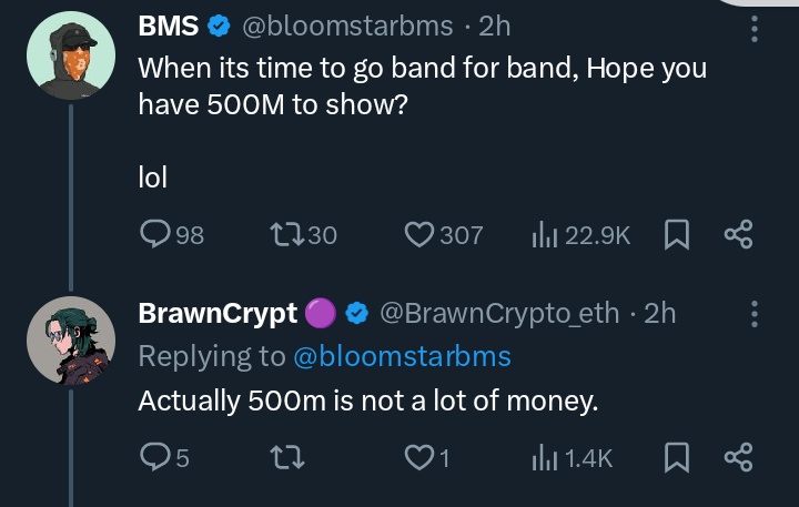 So, after Xeus @SamuelXeus say N100M is not really a lot of money, I ...