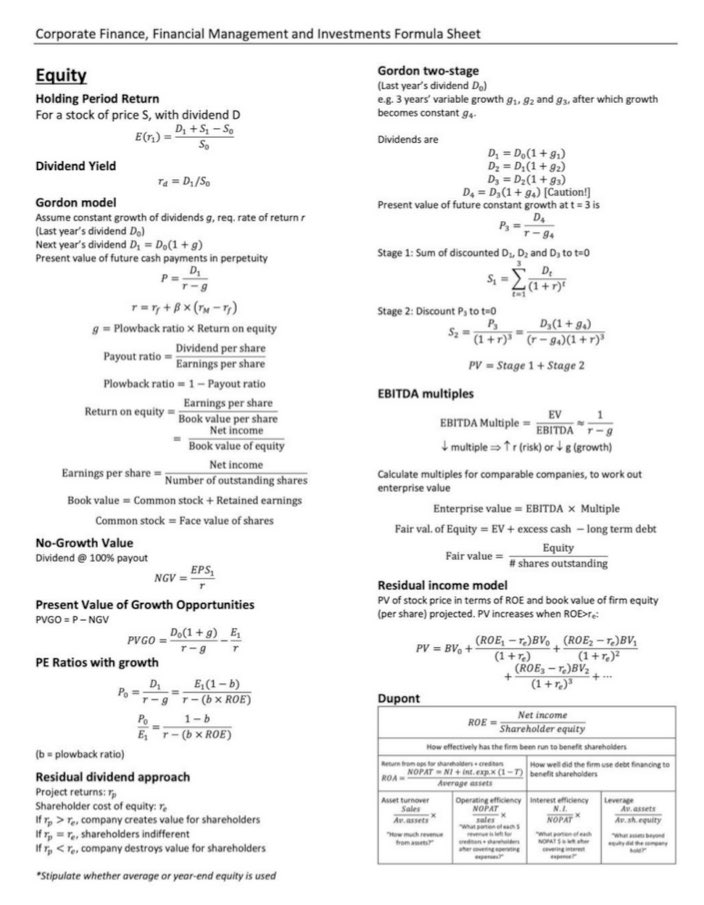 7 Cheat Sheets to Change Your Life 1. Finance Cheat Sheet - Thread from Compounding Quality ...