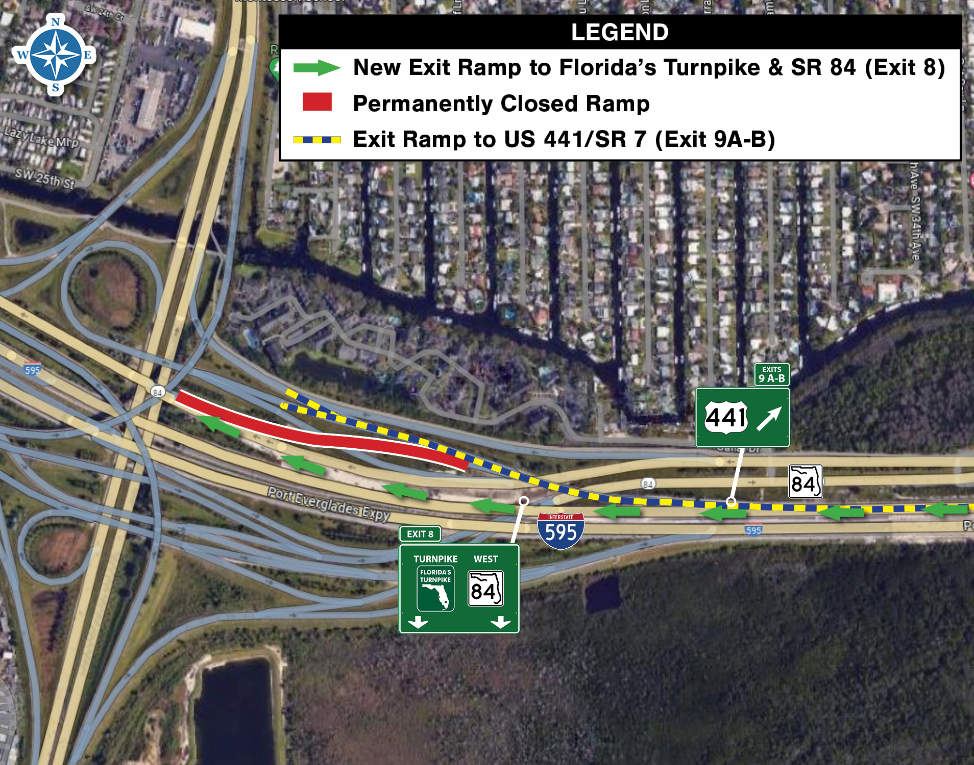 Fort Lauderdale Highway Exits Florida Map Florida Map With Cities And