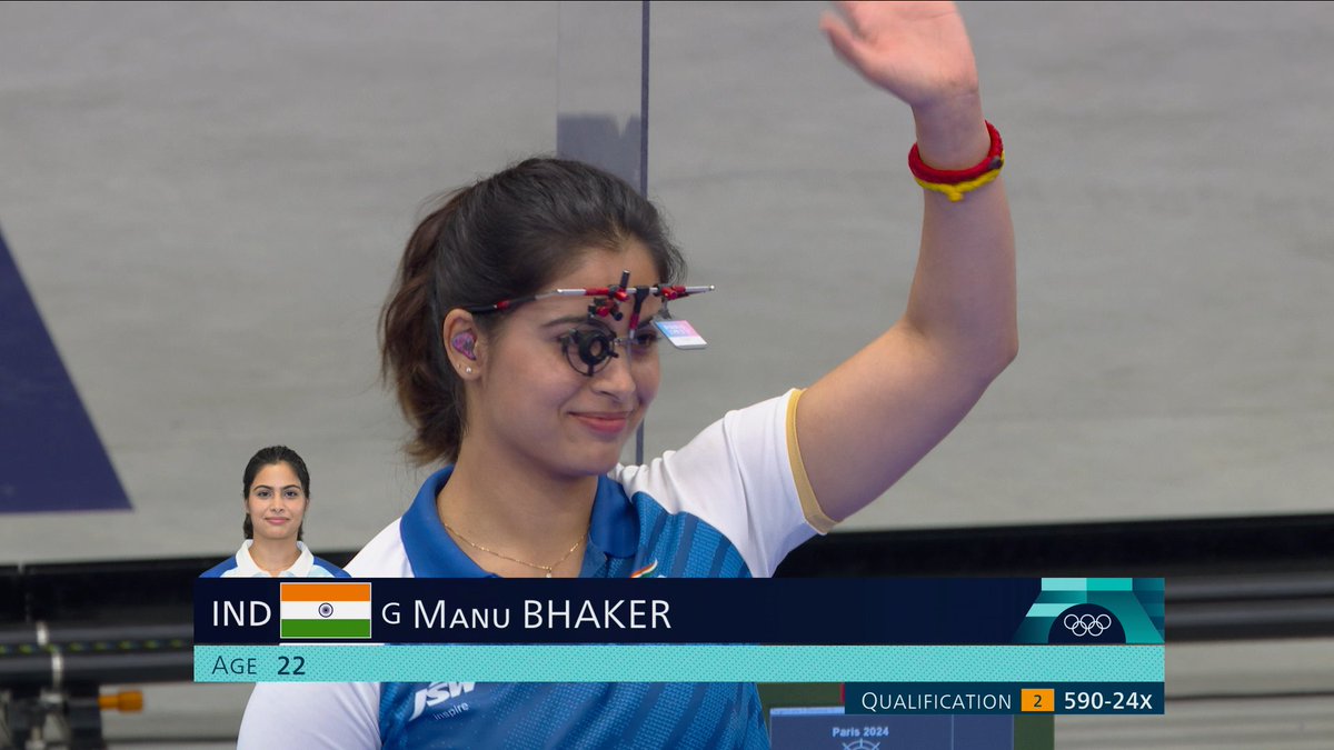 HEART-BREAK FOR MANU BHAKER 💔 - Manu finished 4th in the 25m Air Pistol ...