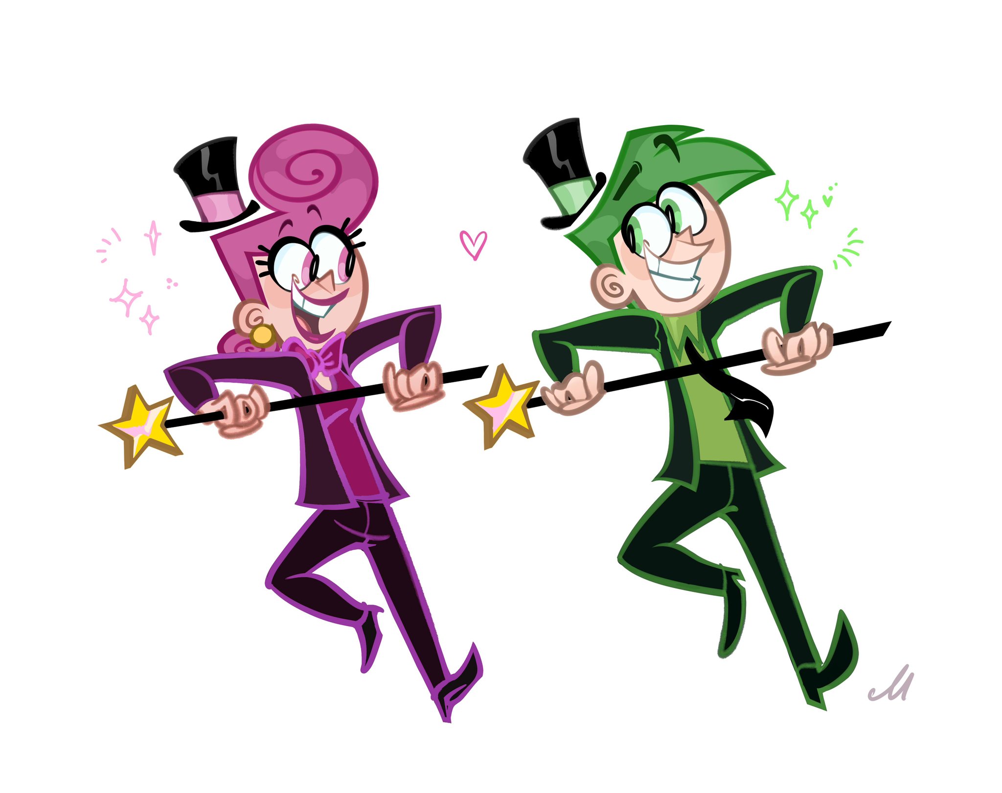 Ganske Rart Foreldre Cosmo Og Wanda Fan Art 👾 Cosmo And Wanda・ 3D