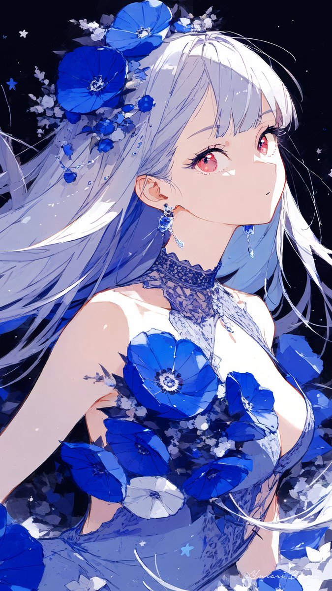 「蒼を纏う 」|万里ゆらりのイラスト