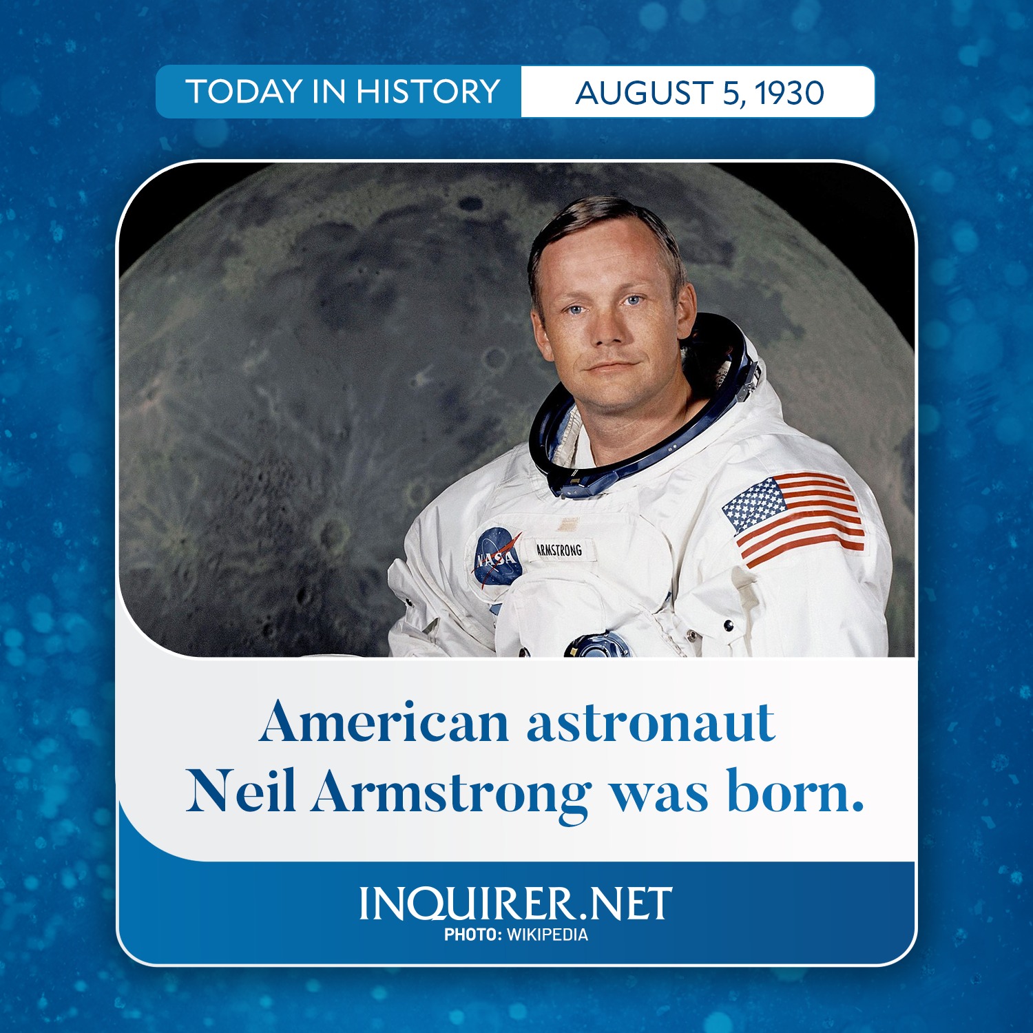 Neil Armstrong History File:Neil Armstrong In Suit.jpg Wikimedia