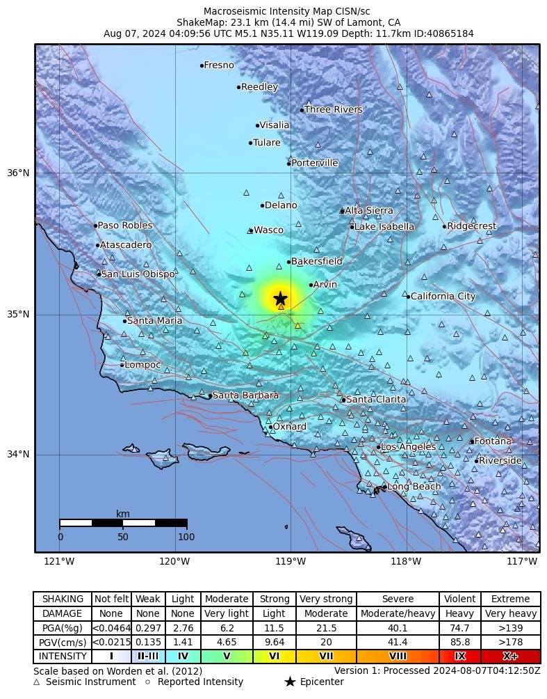 Earthquake Southern California Map Magnitude 4.2 Earthquake Rattles