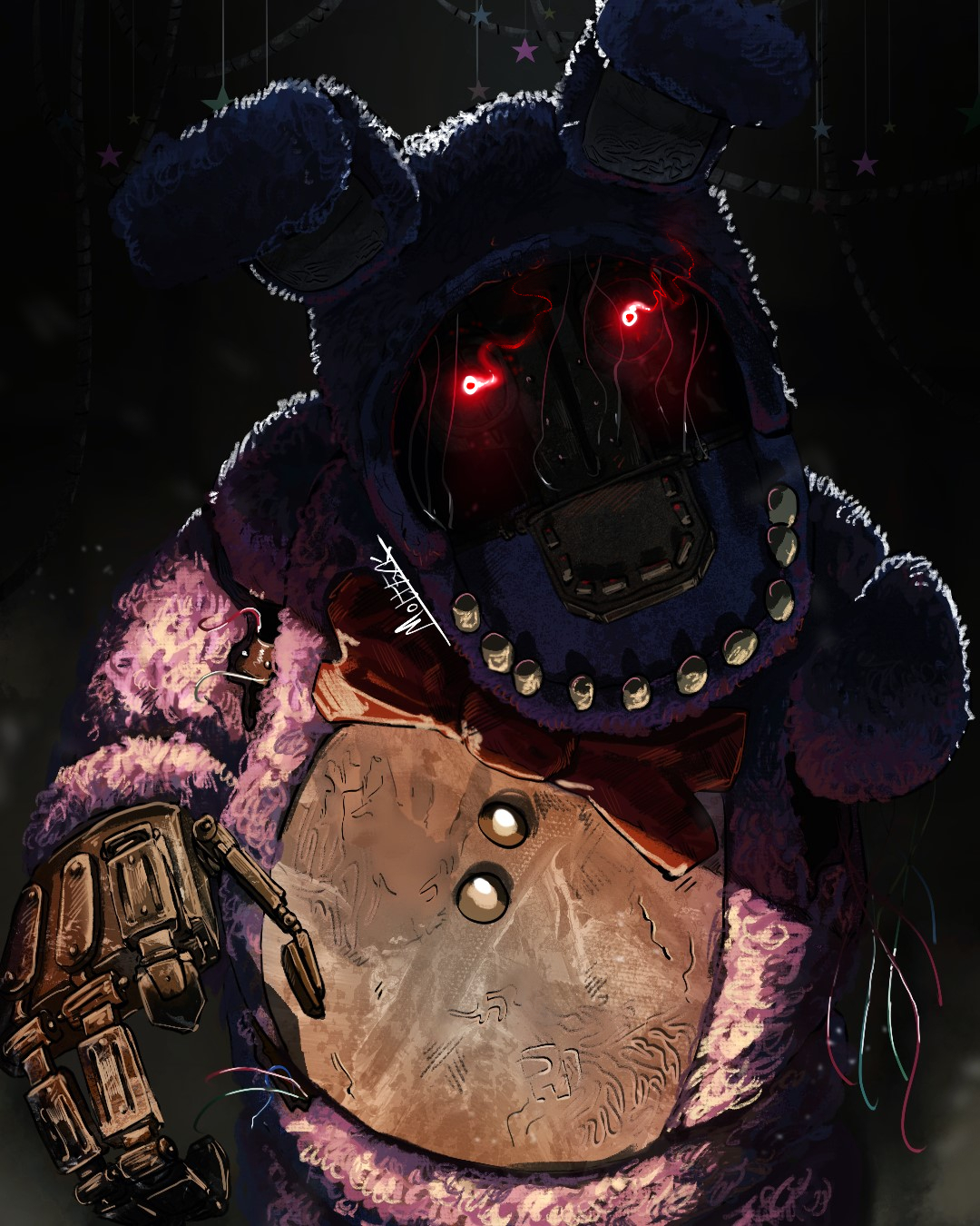 Withered Bonnie Drawing Withered Bonnie By TTheta On DeviantArt