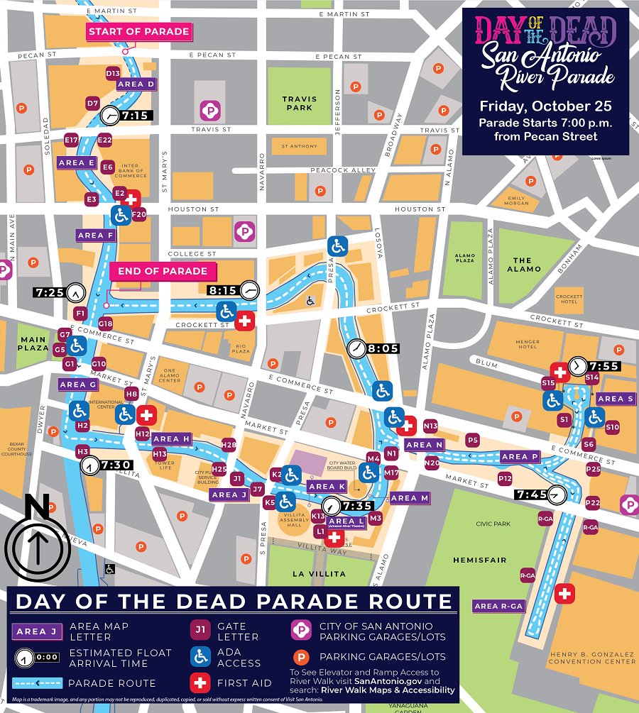 San Antonio Riverwalk Map