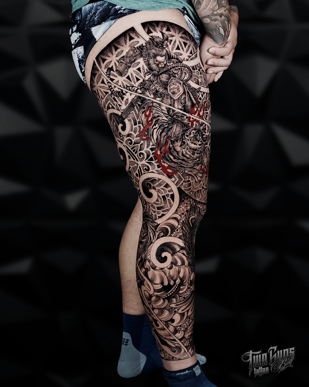 Leg Mural Tattoos