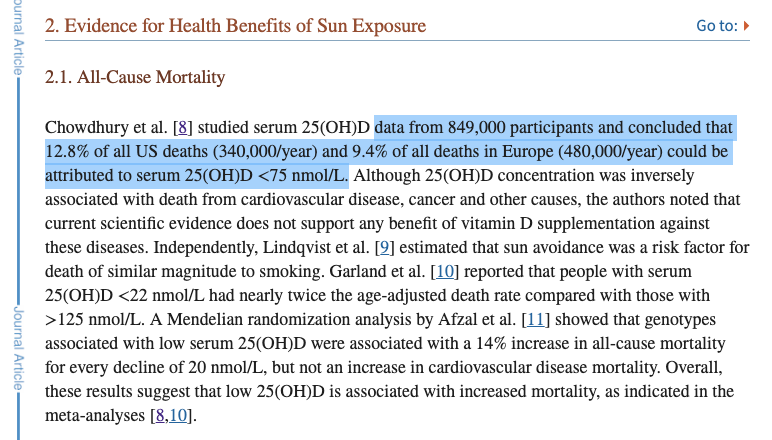 Lack of sun exposure is one of the most dangerous things possible for ...