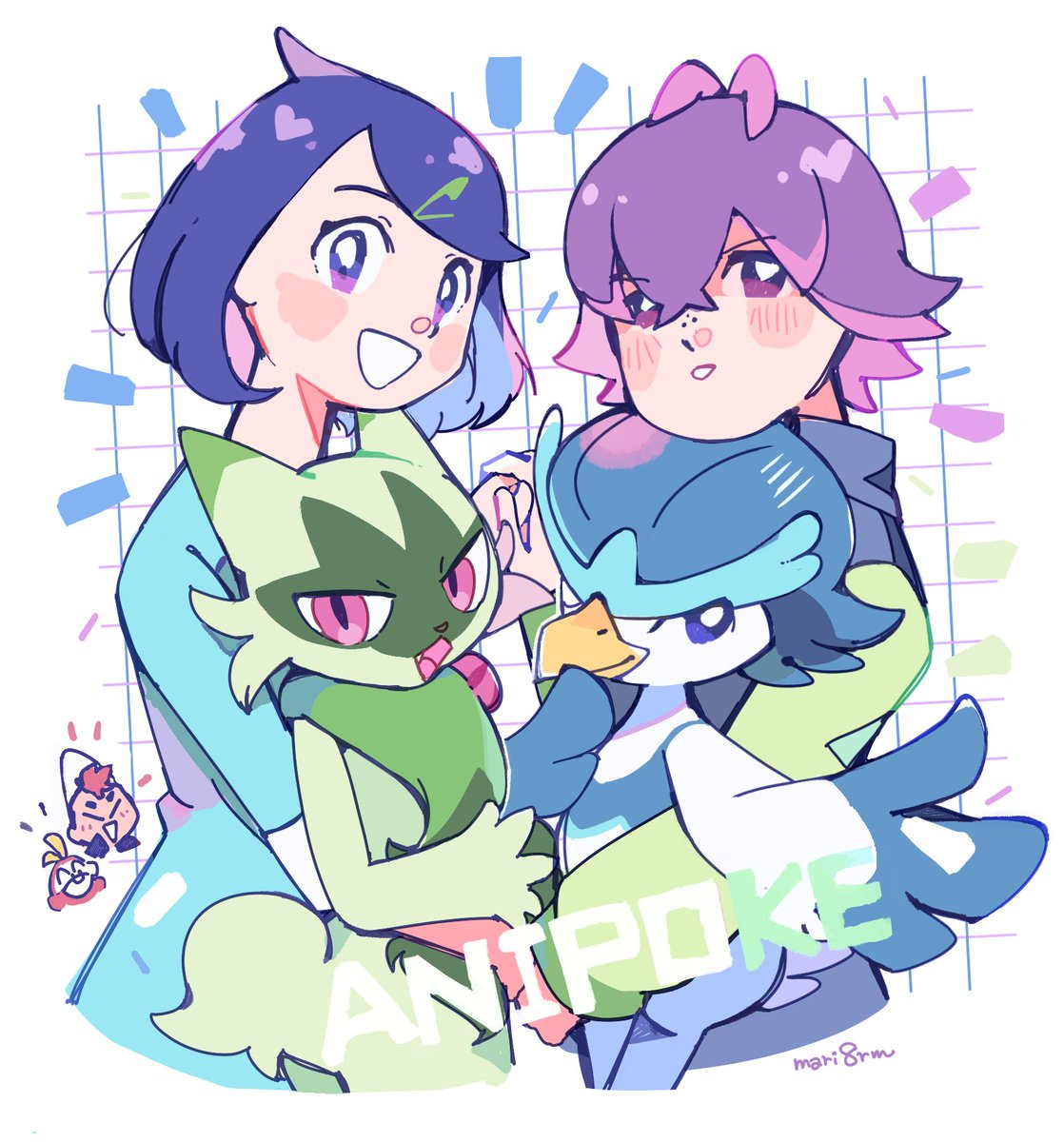 ホゲータ ,ニャオハ 「likodot」|mariéのイラスト