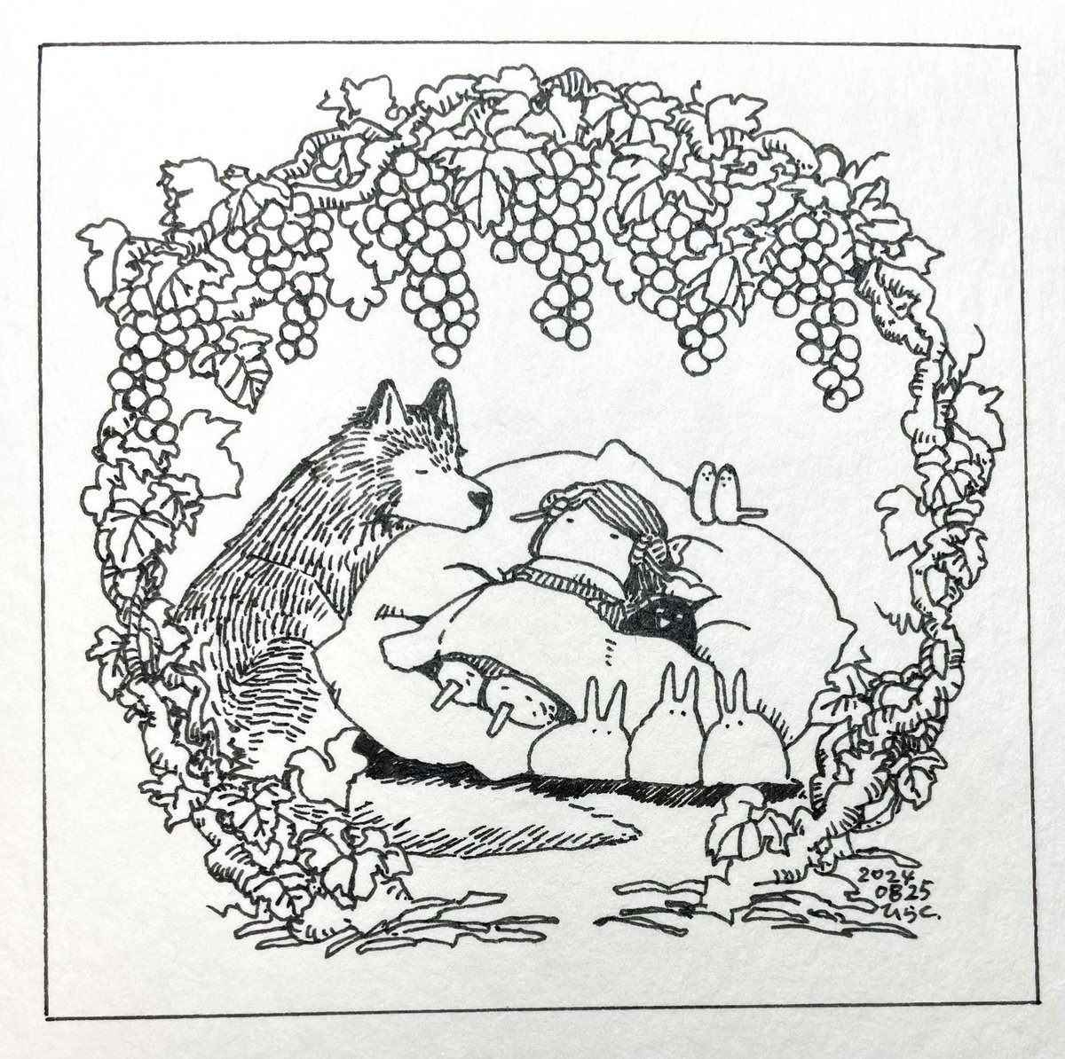 「8/25: 夢の中の、ブドウの木の下で会いましょう。 Let's meet under the vine in a dr」ひらく🐑次回COMITIA 11月の漫画