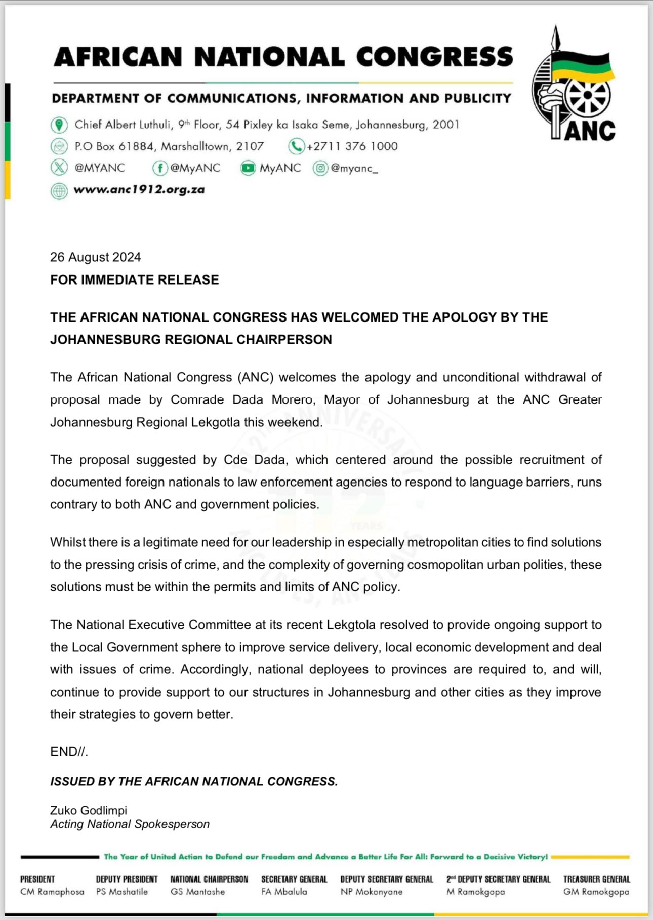 African National Congress Quotes ANC African National Congress On X: