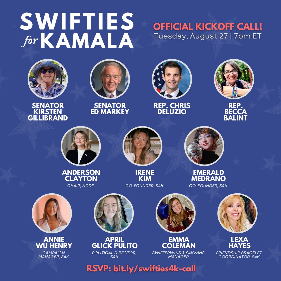Reminder: Swifties for Kamala - Official Kickoff Call - TONIGHT ...