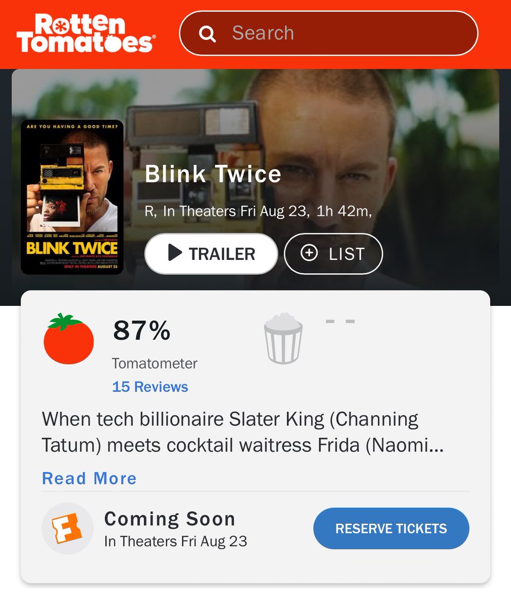 Zoë Kravitz’s directorial debut ‘BLINK TWICE’ debuts with 87% from 15 ...