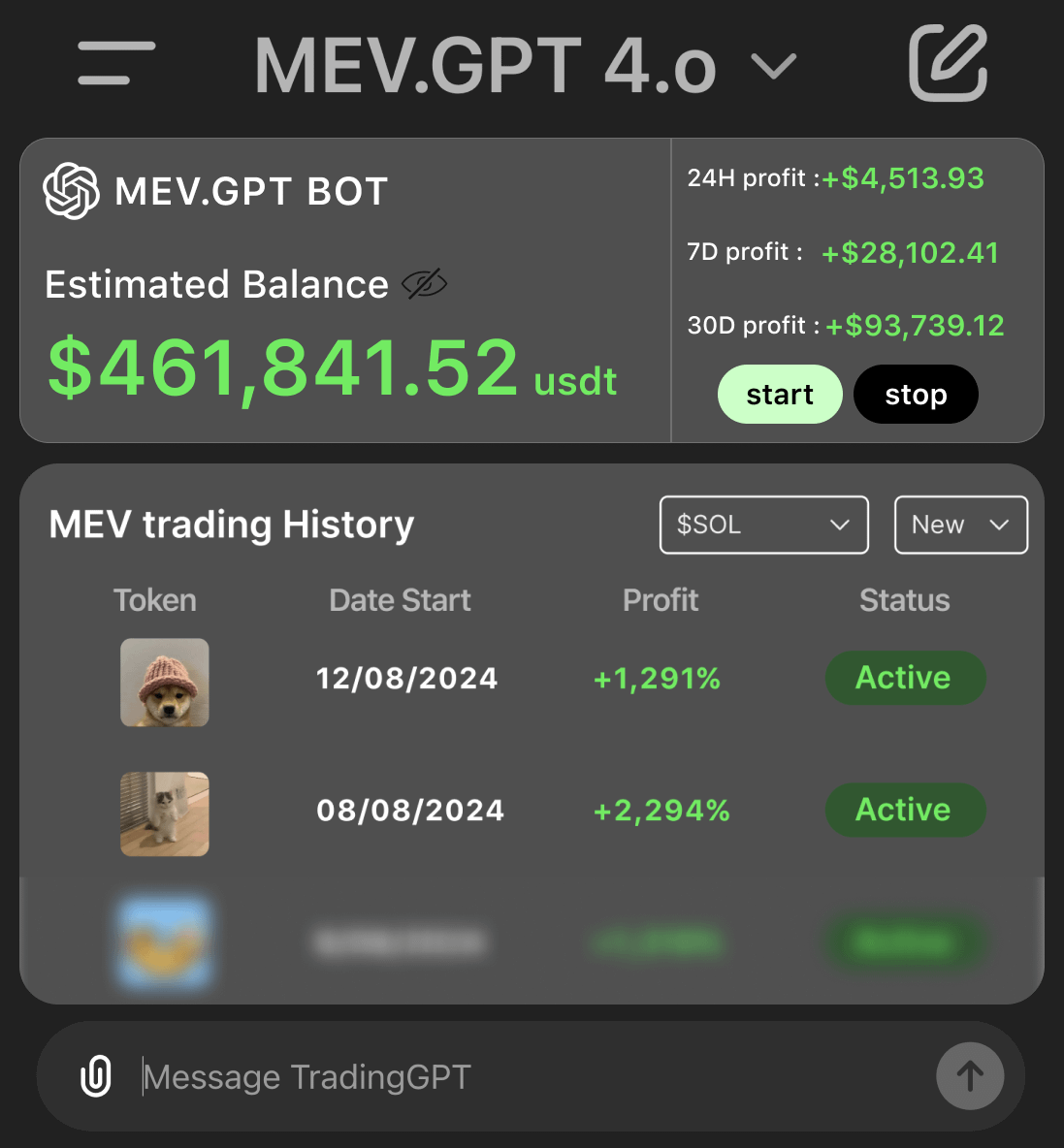 I built an automated MEV bot with GPT4.o... during 3 weeks it turned $1,390 into $93,739 I tried ...