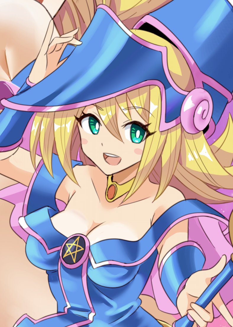 ブラックマジシャンガール 「skebとpixivリクエストを納品させていただきました!ありがとうございました」|下浮イズイのイラスト