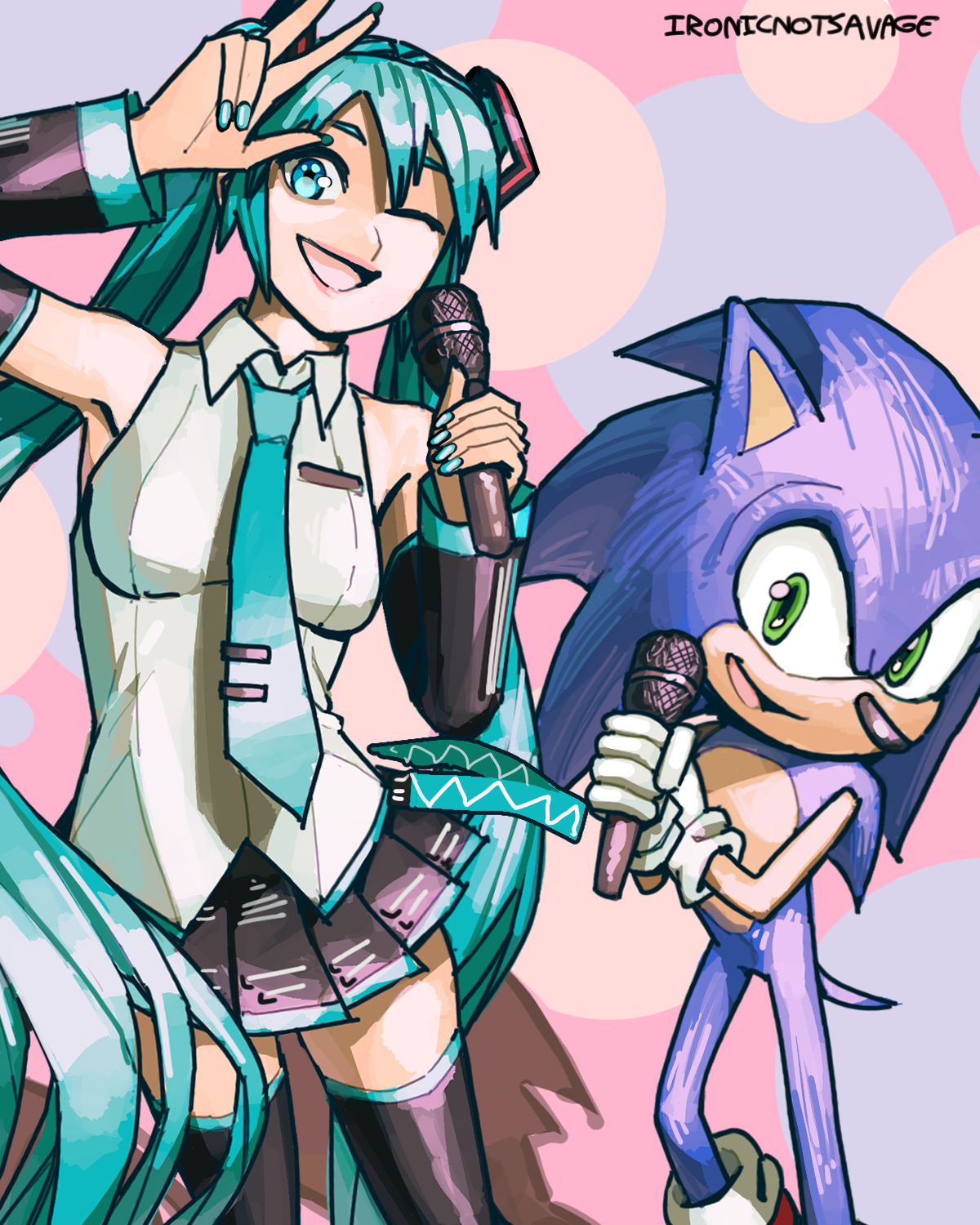 Hatsune Miku And Sonic