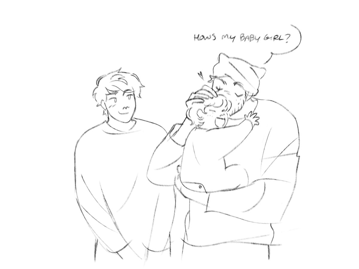 「1/2 when dad gets a new haircut and becomes unrecognizable #」faye 🥄🟩🐷の漫画