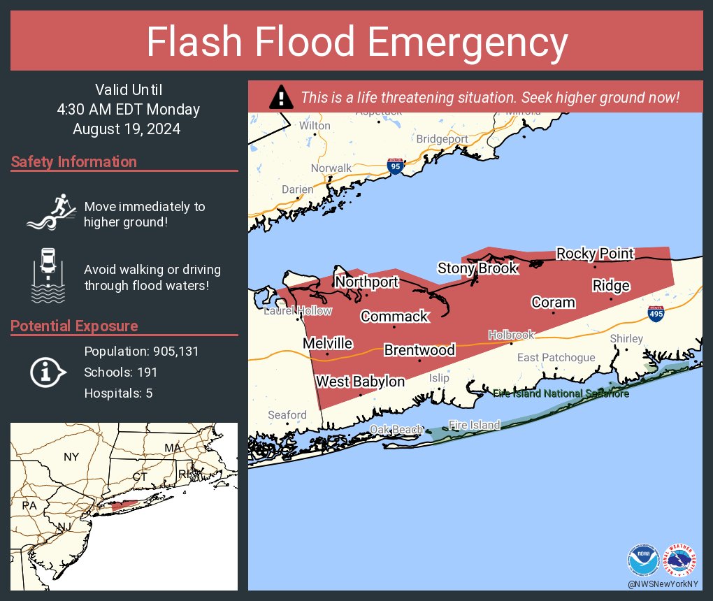 Long Island Storm Surge Maps NWS New York NY On X: "Flash Flood