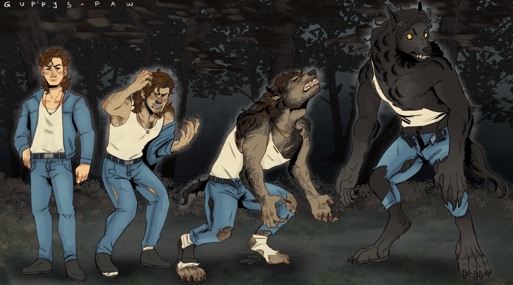 Male Werewolf Transformation Sequence