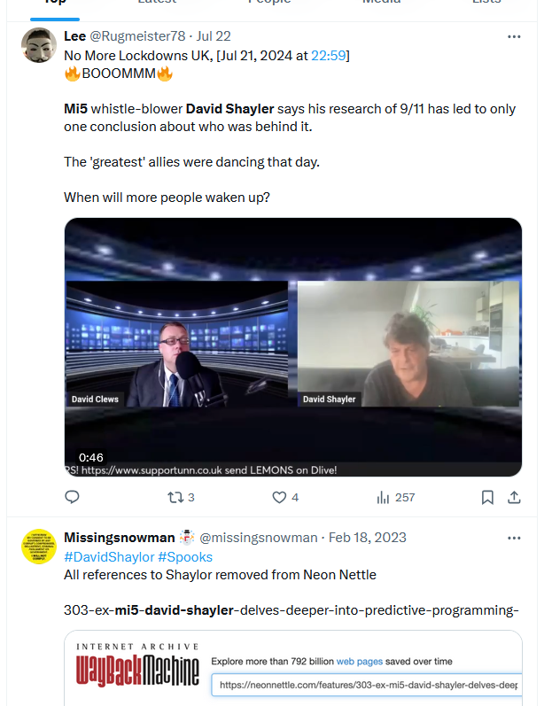 I remember when David Shayler posted that Will Draper is a Scottish ...