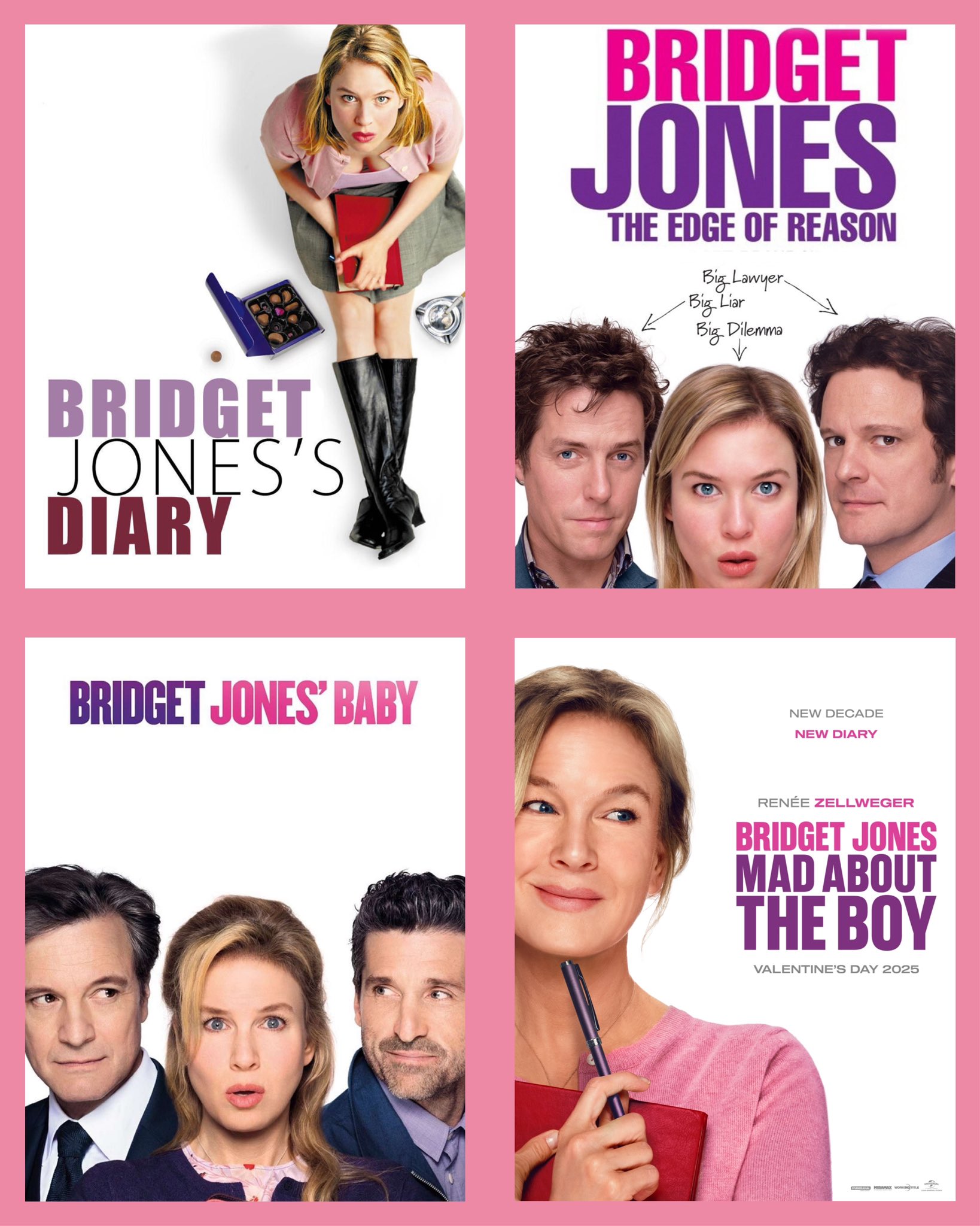 Bridget Jones Diary Movie Poster Renee Zellweger Joins Bridget Jones'