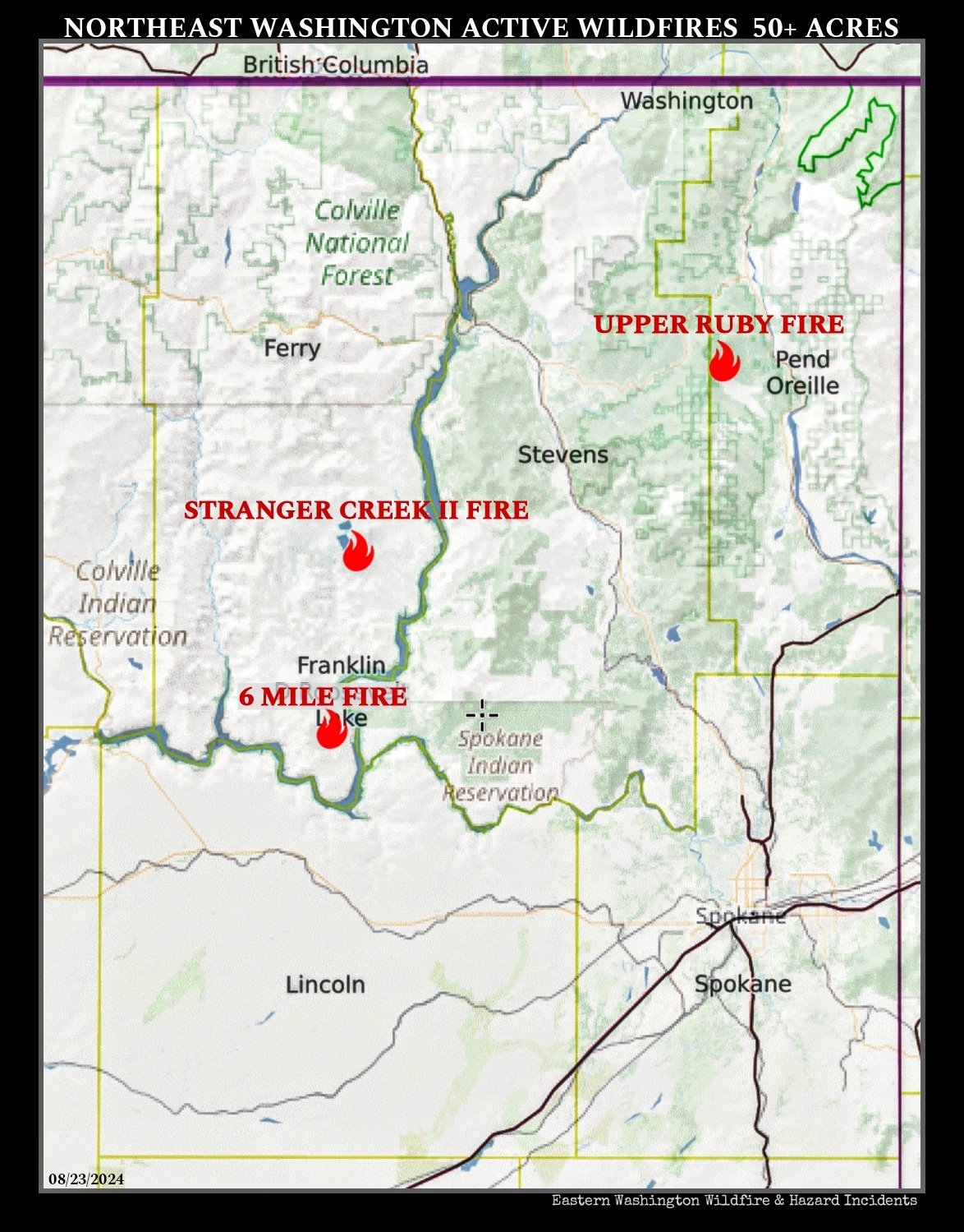 Current Washington Wildfires Map