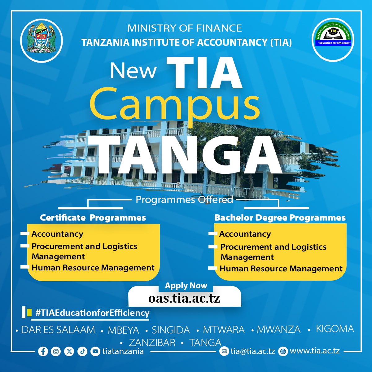 Tia Tanzania Logo TANZANIA INSTITUTE OF ACCOUNTANCY (TIA)