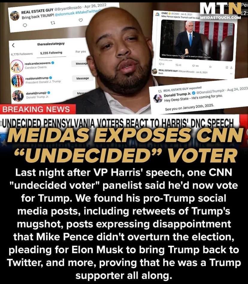 CNN KNEW the "undecided" voter on their panel was a trump supporter ...