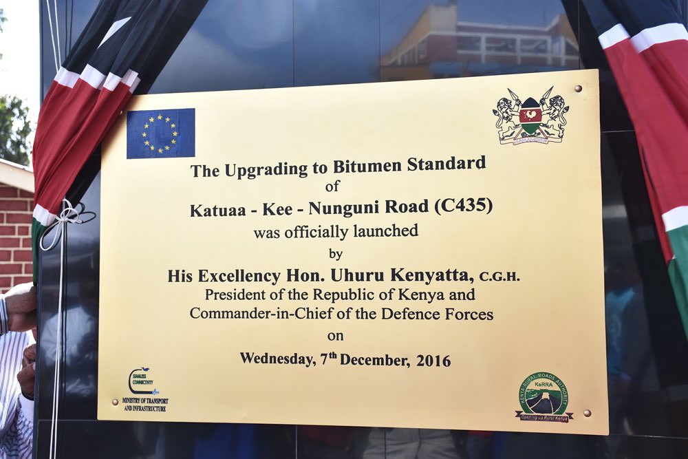 Katuaa- Kee- Nunguni Road Makueni County launched 2016 by the two ...