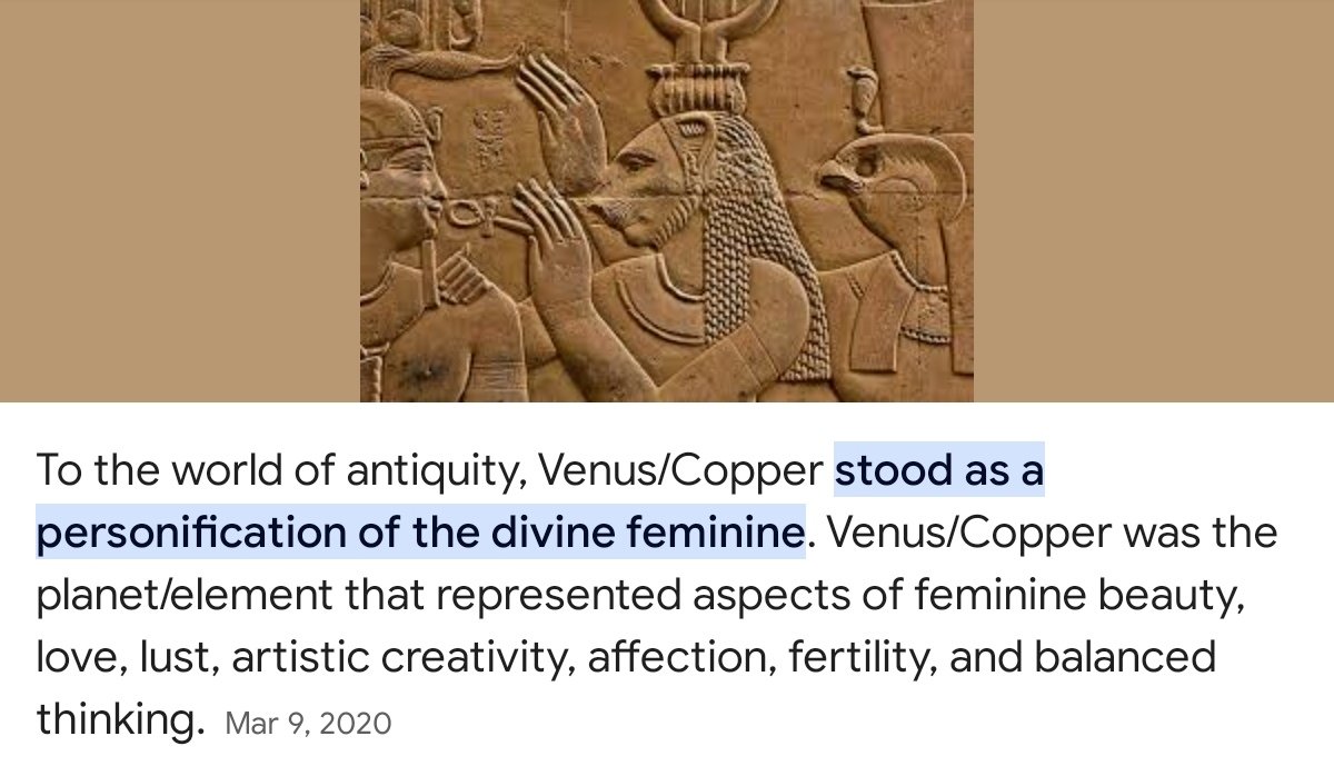@vegastarr To the world of antiquity, Venus/Copper stood as a ...