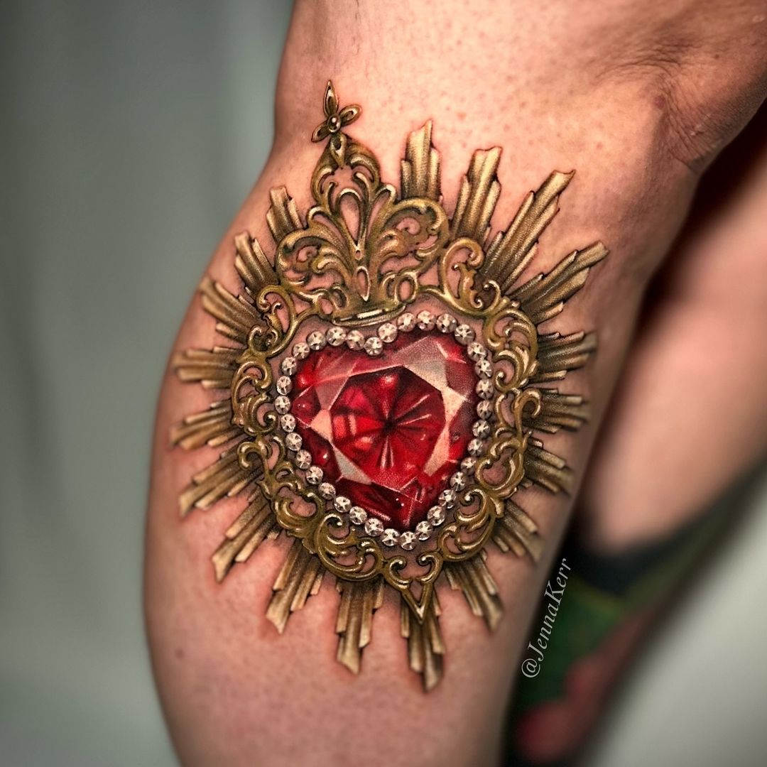 Ruby Heart Tattoo