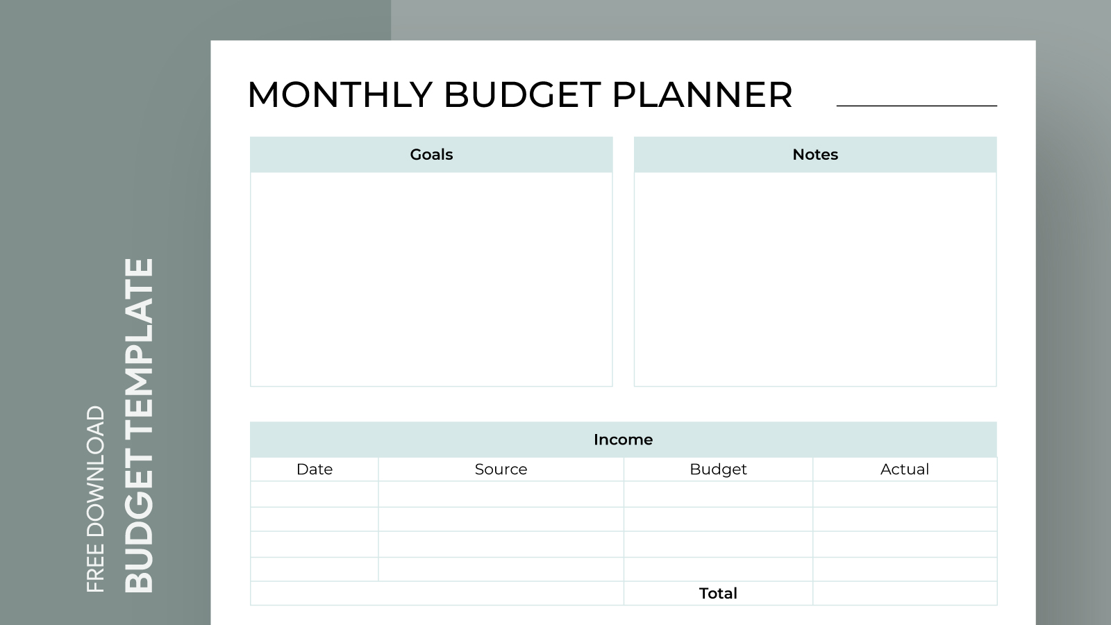 Personal Monthly Budget Planner Premium Download