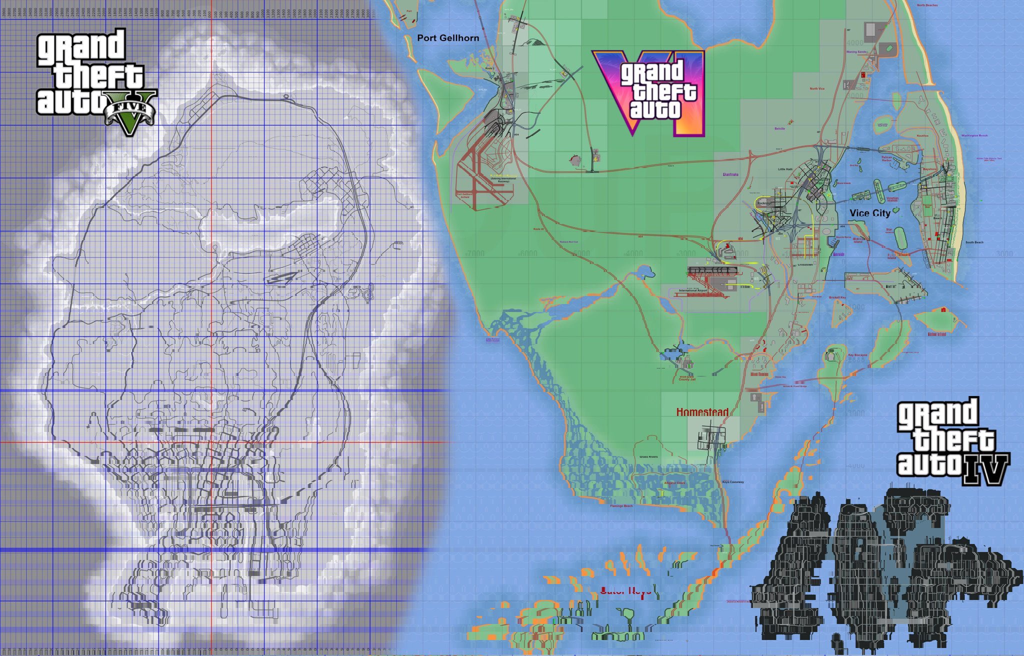 Gta Vice City Kaart Vs Gta 5