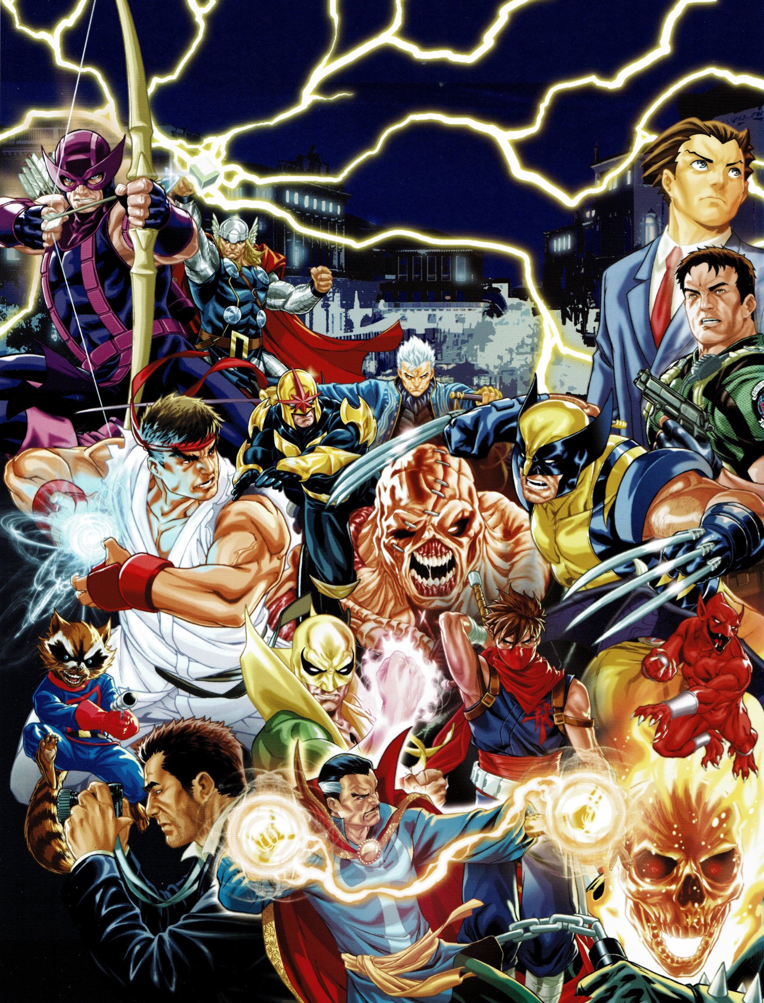 Mvc3 Art Wallpaper UMVC3 Team Wallpapers: Hawkeye, Nova And Iron Fist