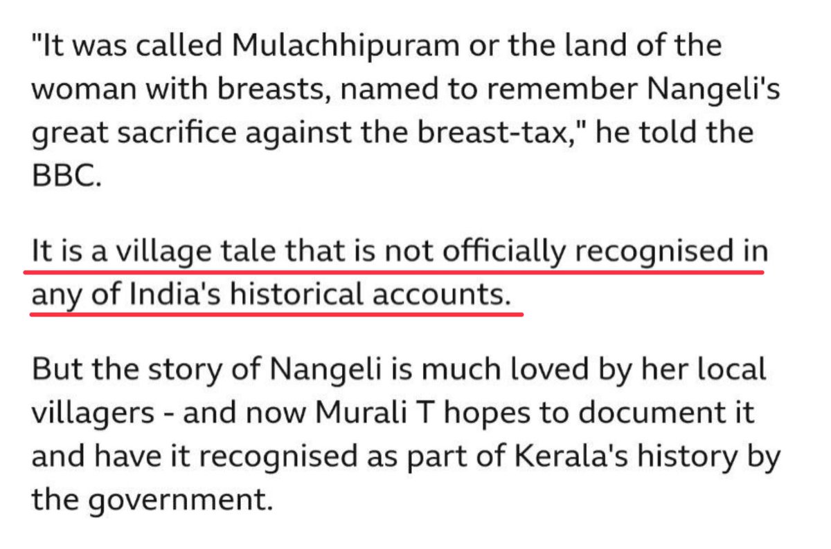 Ambys keeps sharing this fictitious story of Nangeli & caste based ...