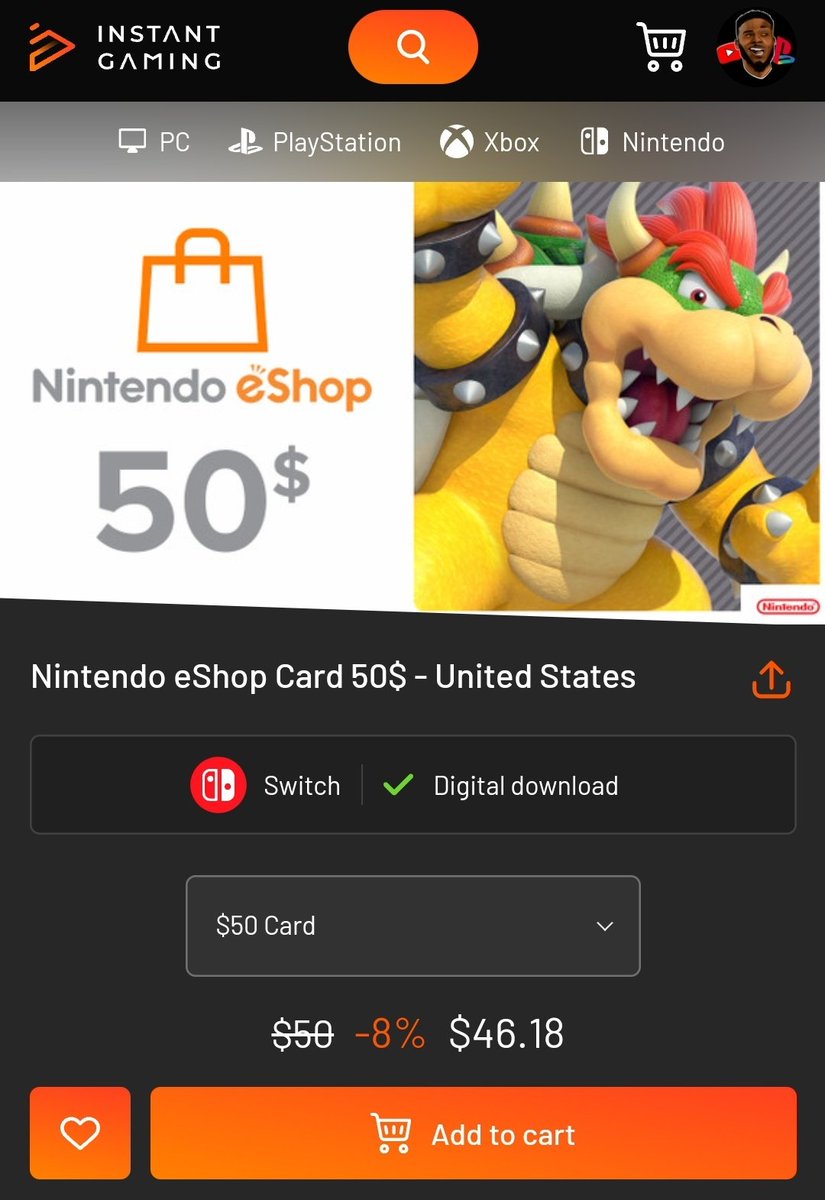 Instant gaming nintendo eshop card store