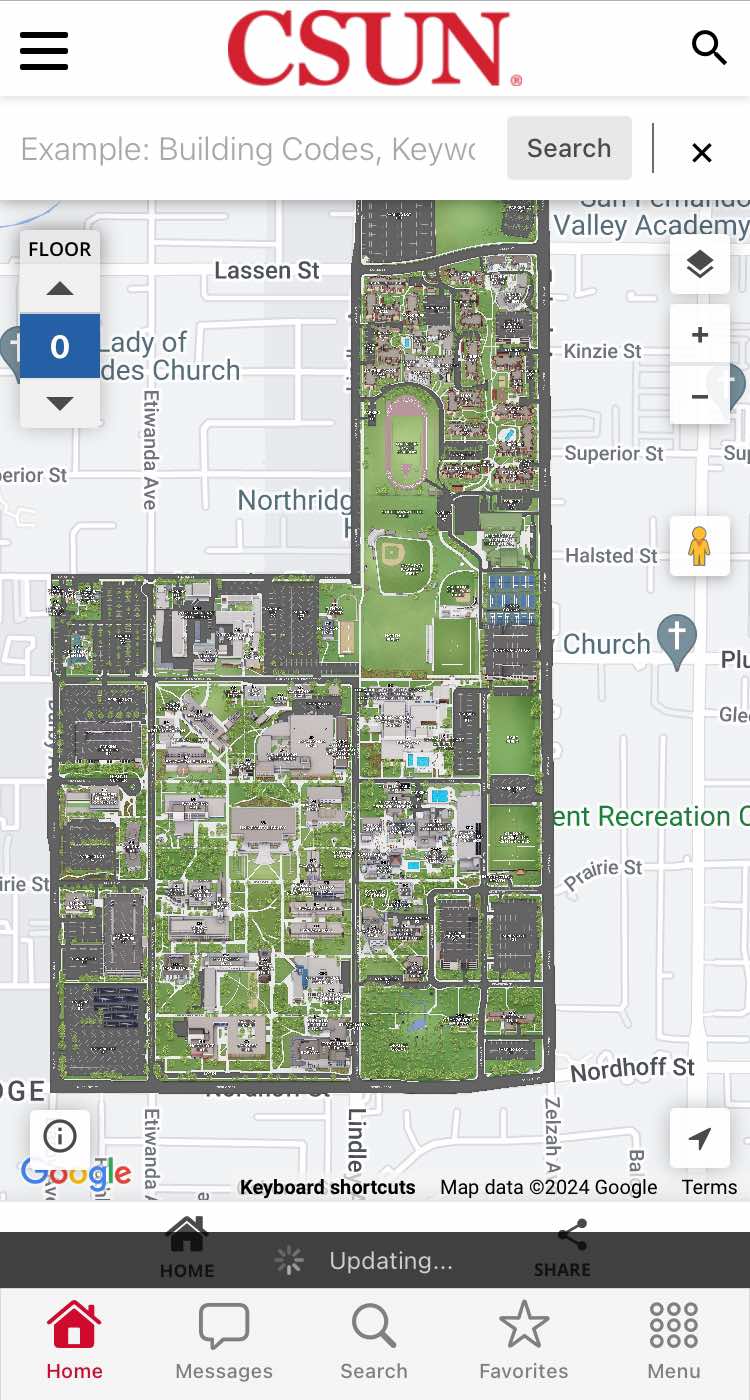 University Of California State Northridge Campus Map Athletic