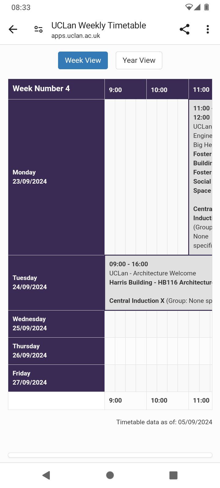 Uclan Timetable UCLanSport: Get In2