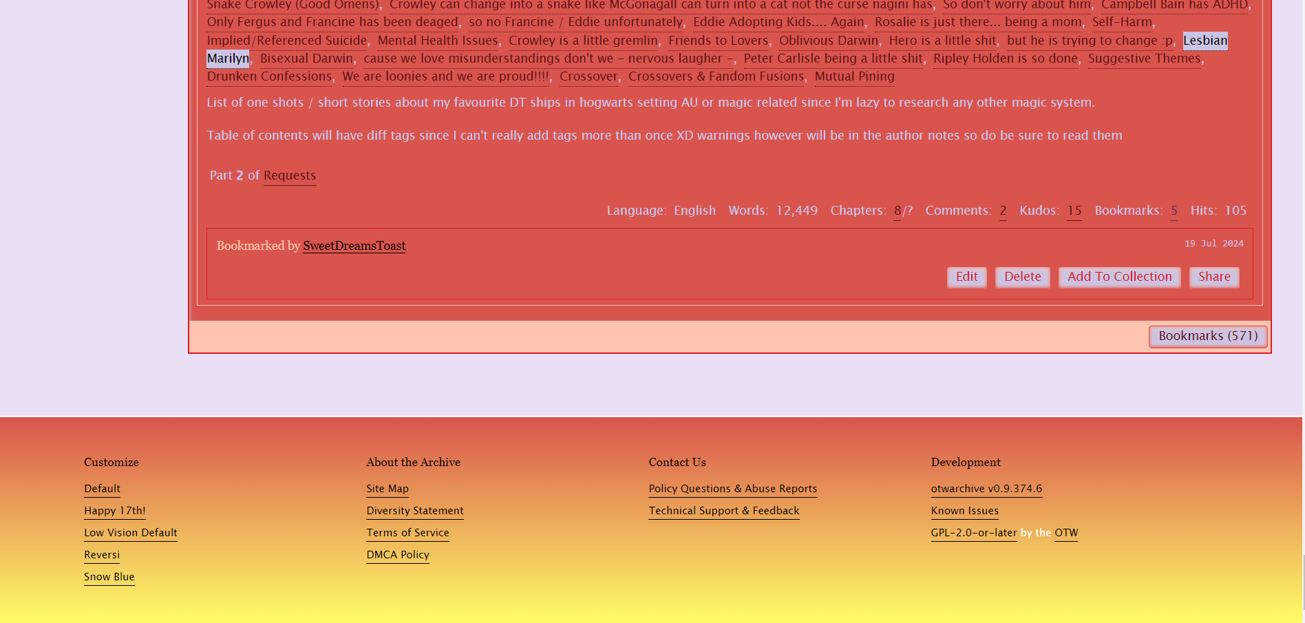 Amigops Ao3 Skin - Chapter 4 - SweetDreamsToast - Video Blogging RPF ...