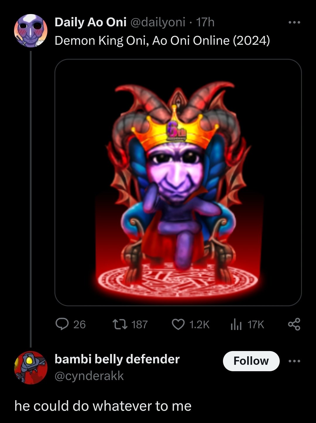 Ao Oni Quotes Credits To A Person Under @💫DABLIu🌟's Post 😭