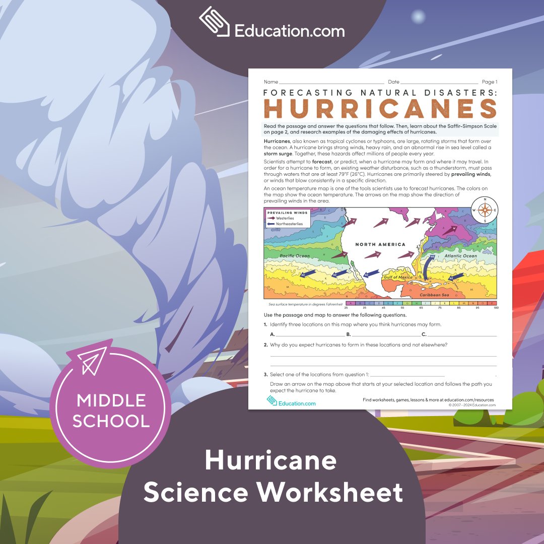 Hurricanes Worksheet Severe Weather Worksheets For Kids: Learn And