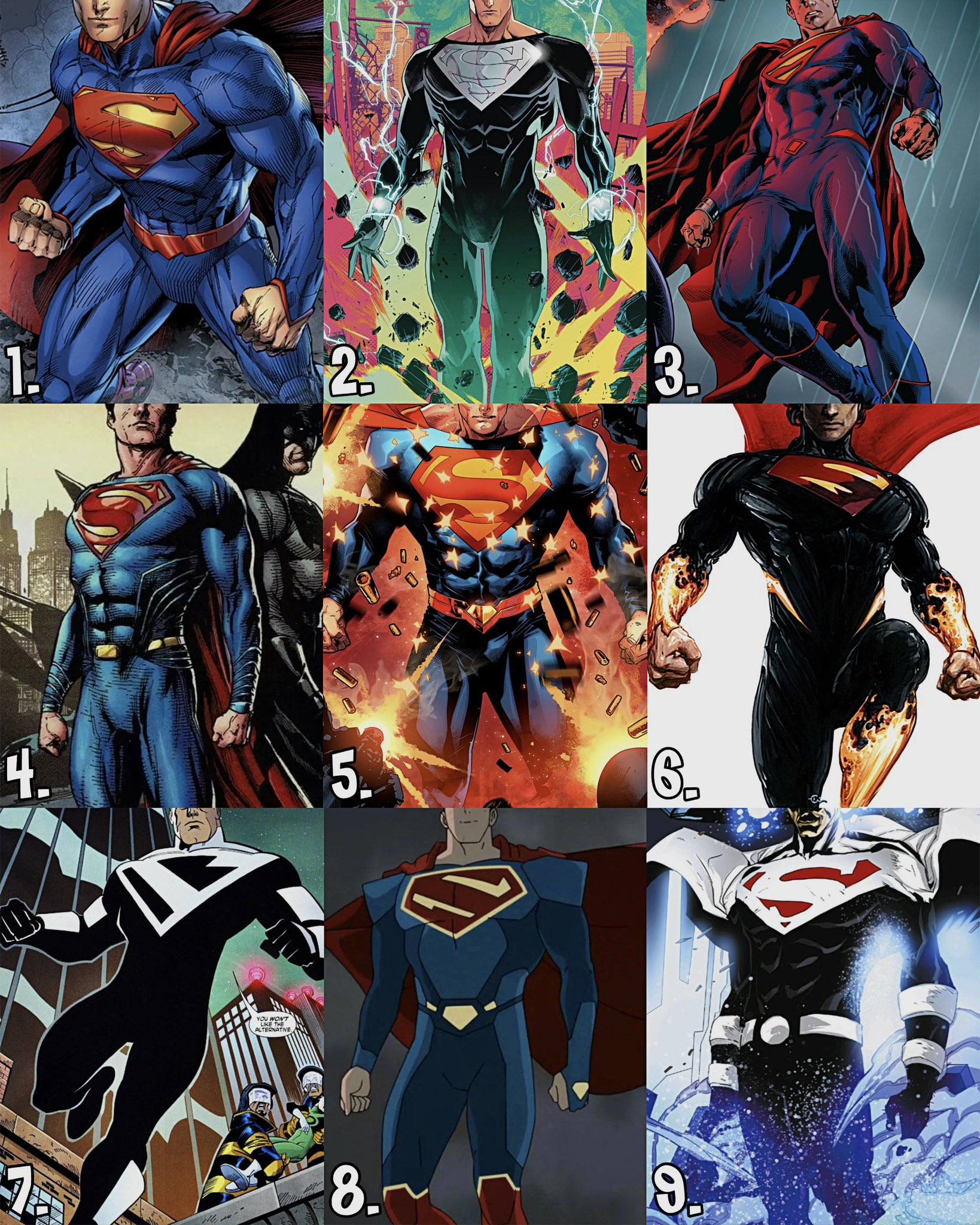 Superman Different Suits